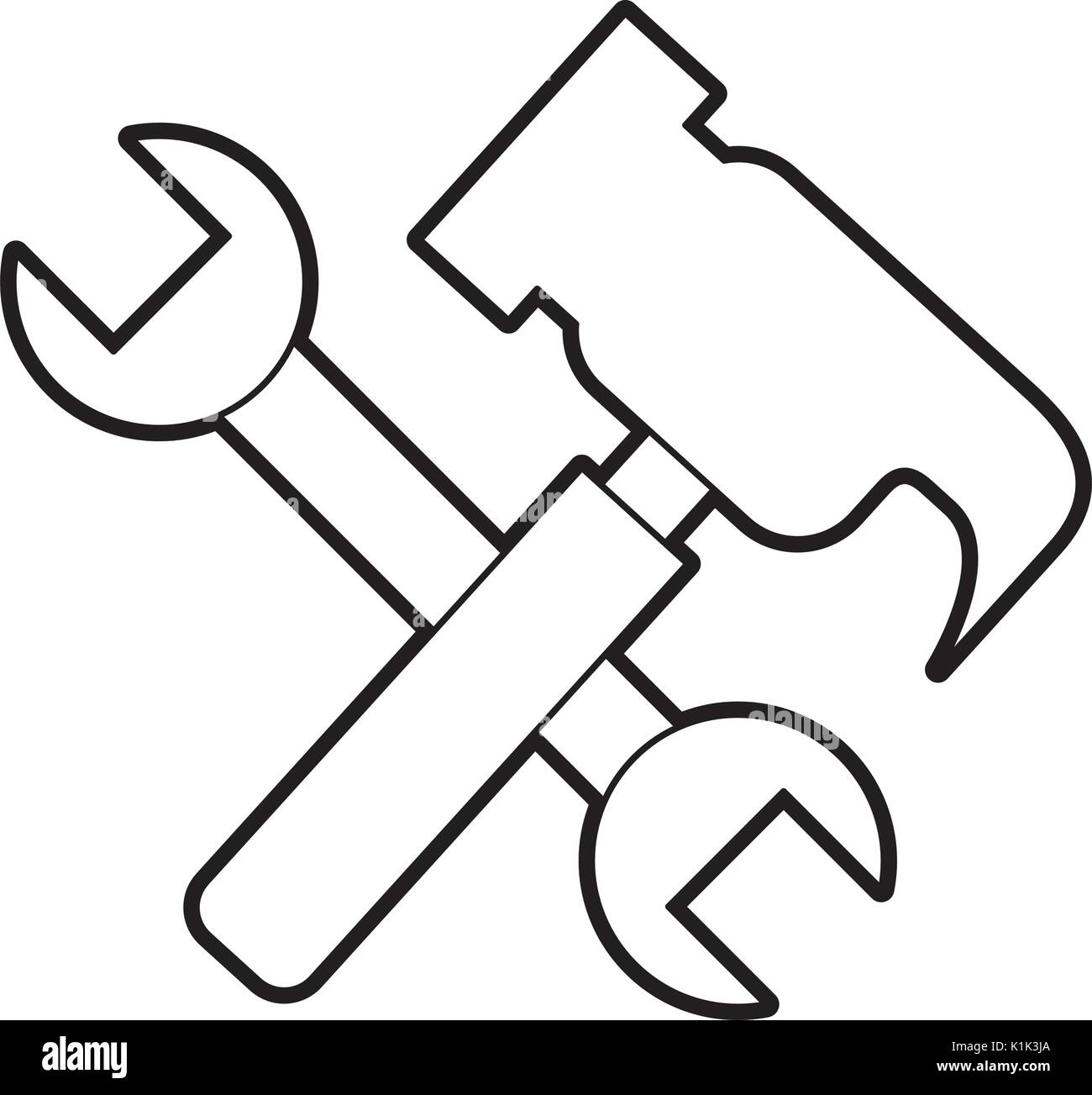 hammer and wrench tools Stock Vector Image & Art - Alamy