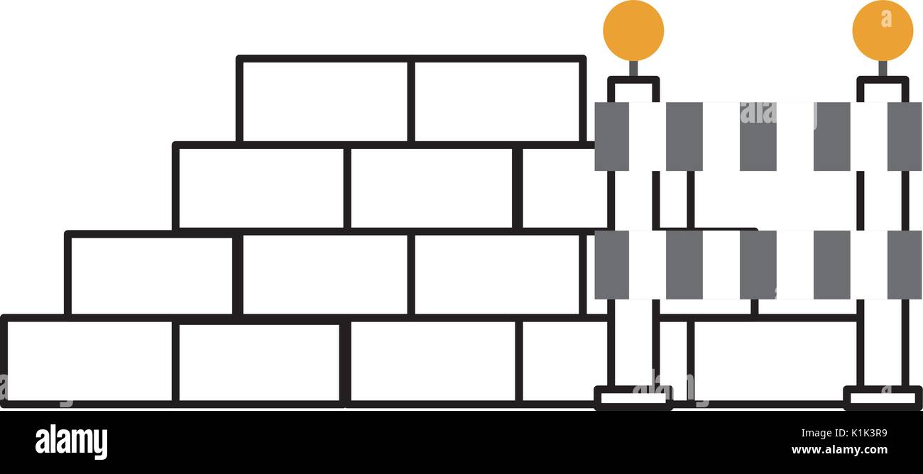 bricks wall with barrier Stock Vector Image & Art - Alamy