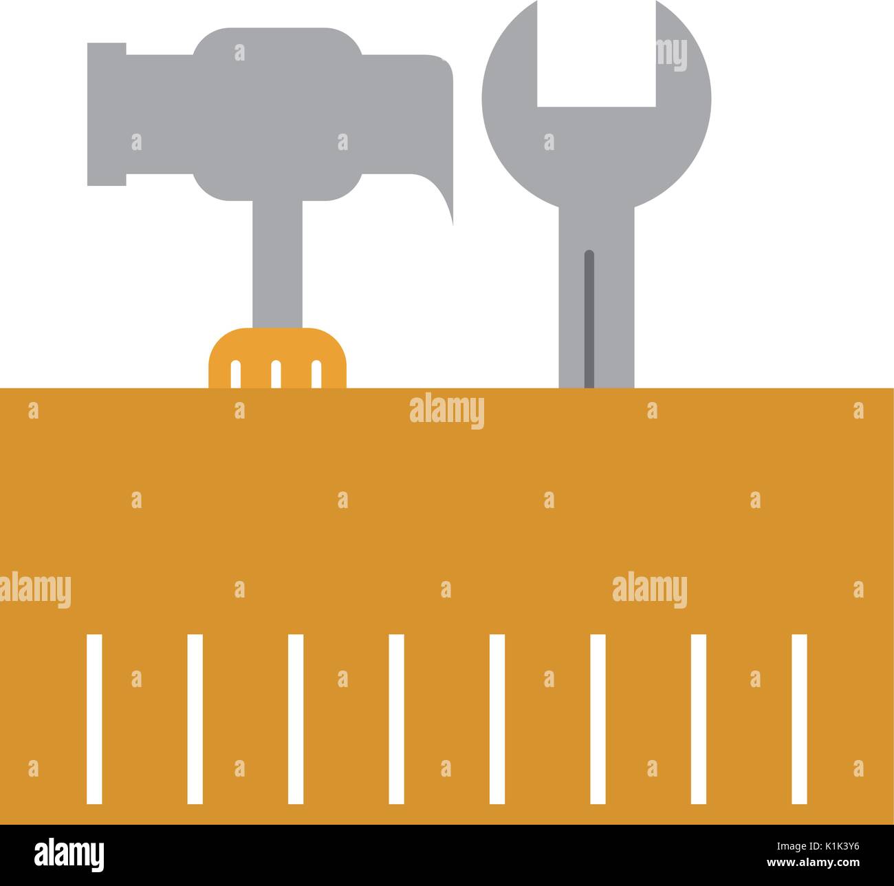 tools box with hammer and wrench Stock Vector Image & Art - Alamy