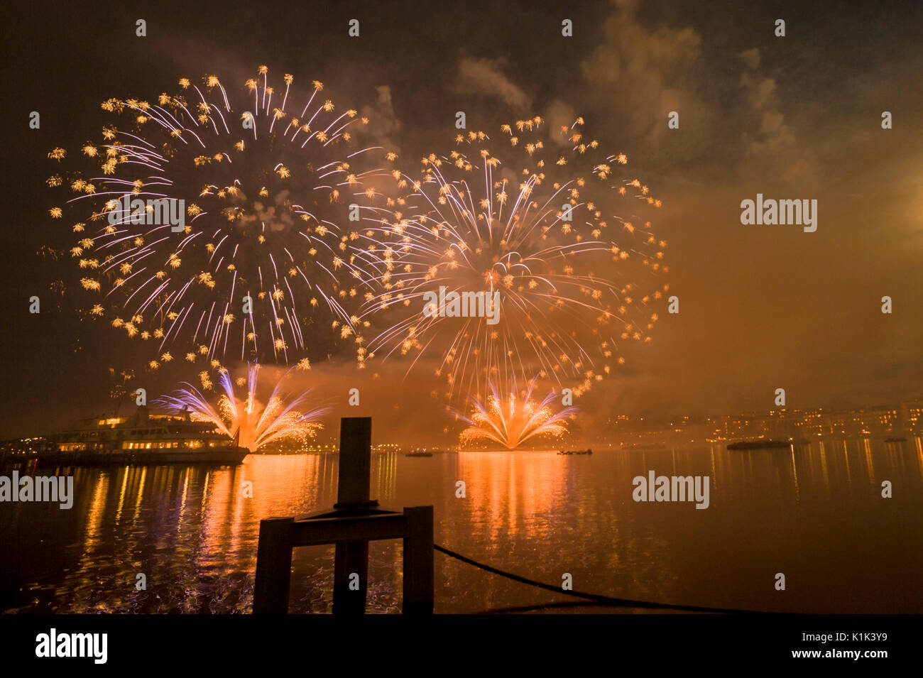 Geneva, Switzerland, The fireworks are spectacular every year ...