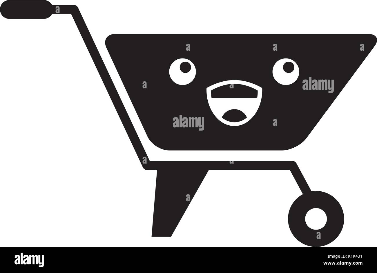wheelbarrow construction kawaii character Stock Vector Image & Art - Alamy