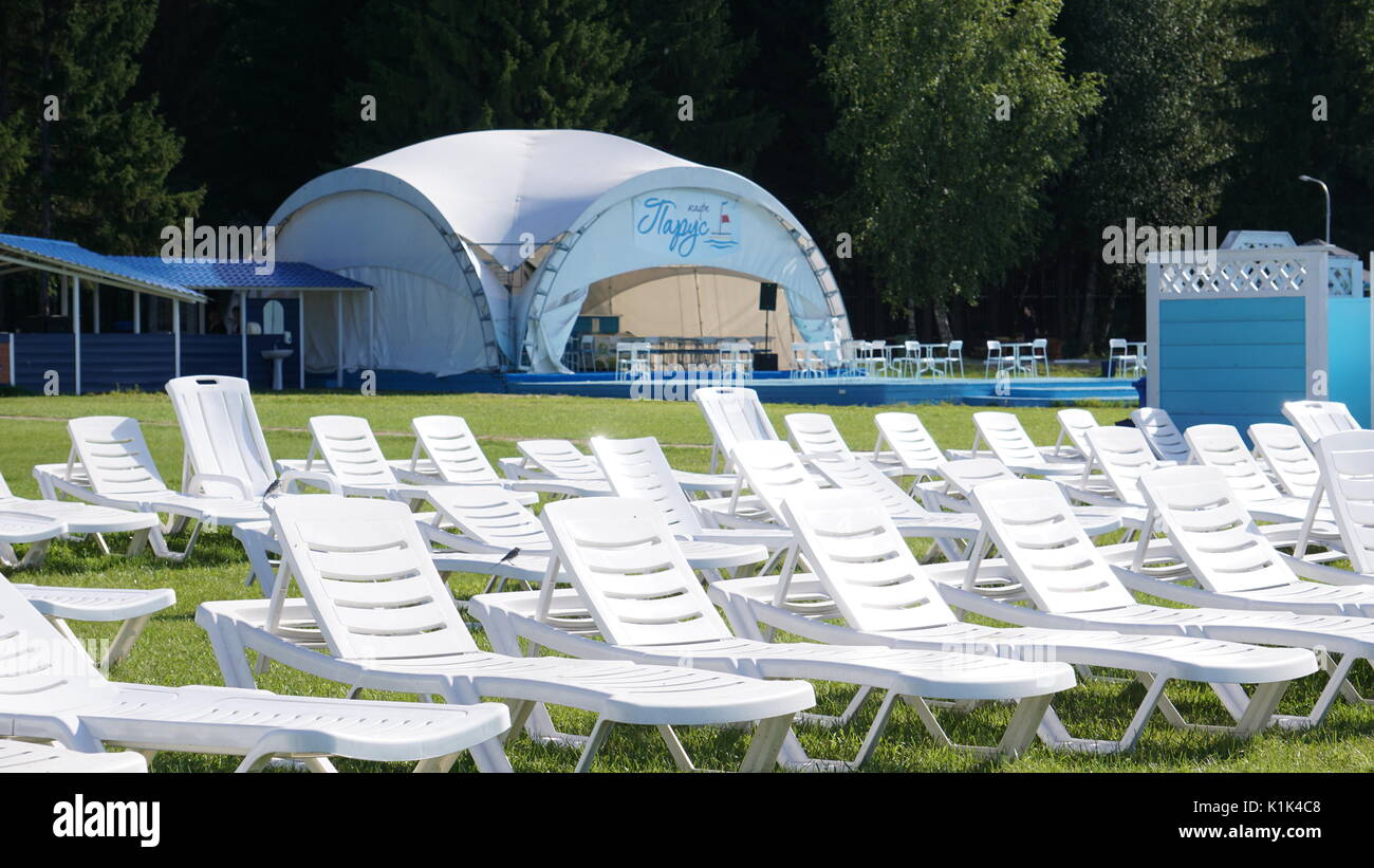 A summer Resort in Russia beside a lake Stock Photo - Alamy