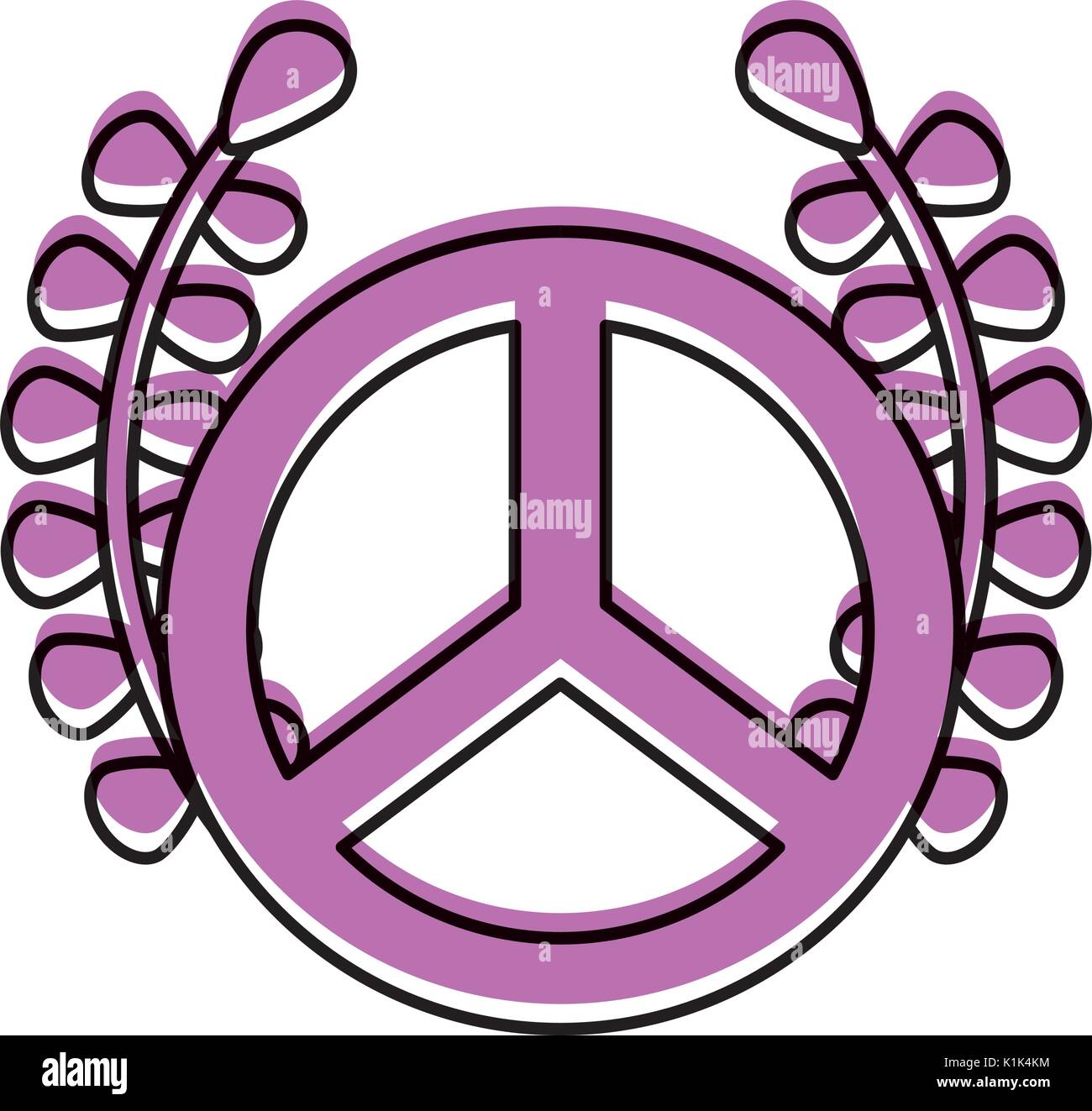 peace symbol with wreath Stock Vector Image & Art - Alamy
