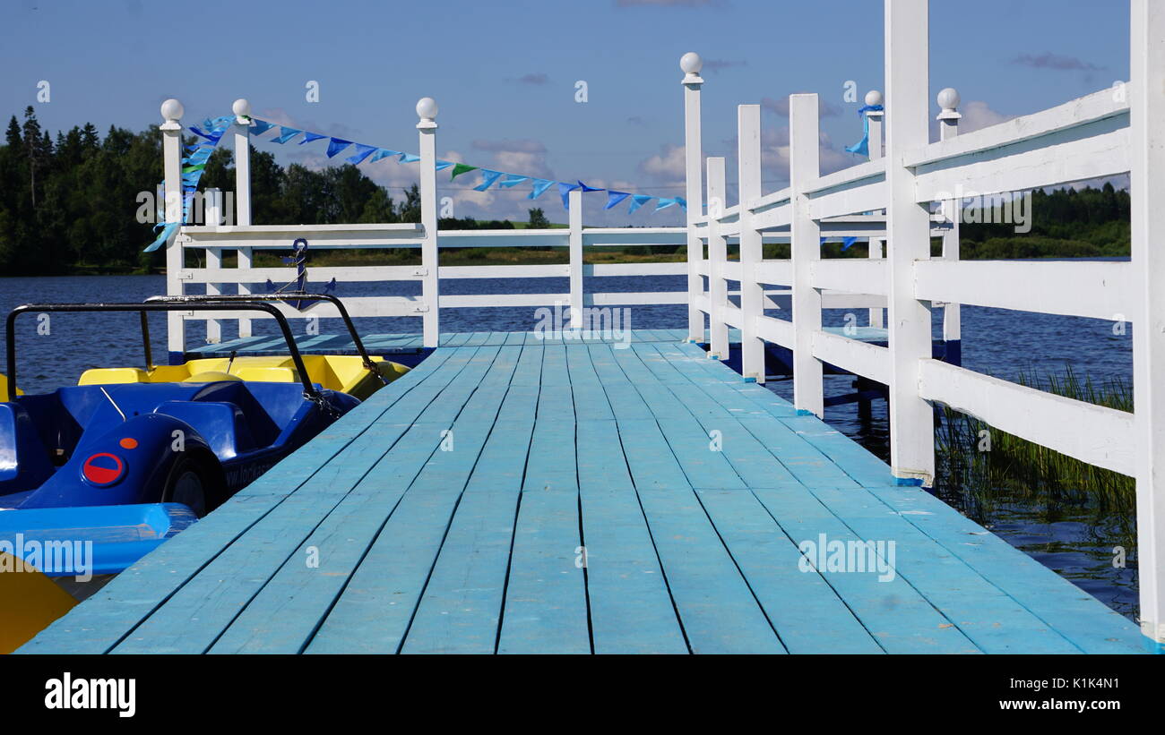 A summer Resort in Russia beside a lake Stock Photo - Alamy