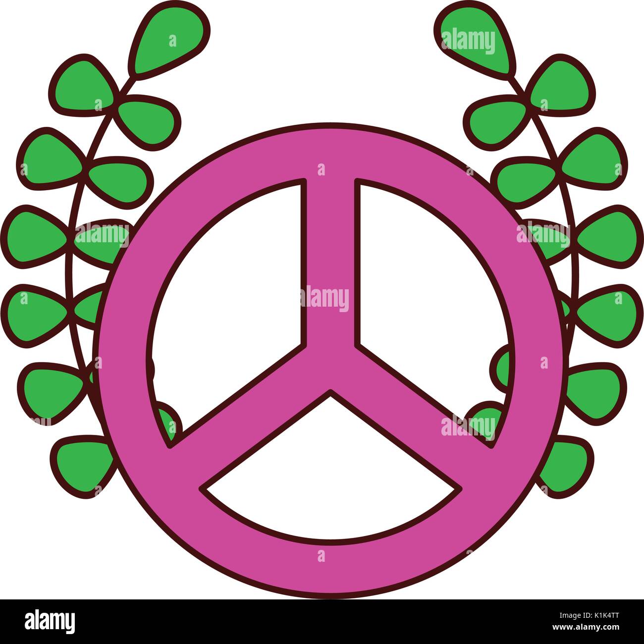 peace symbol with wreath Stock Vector Image & Art - Alamy