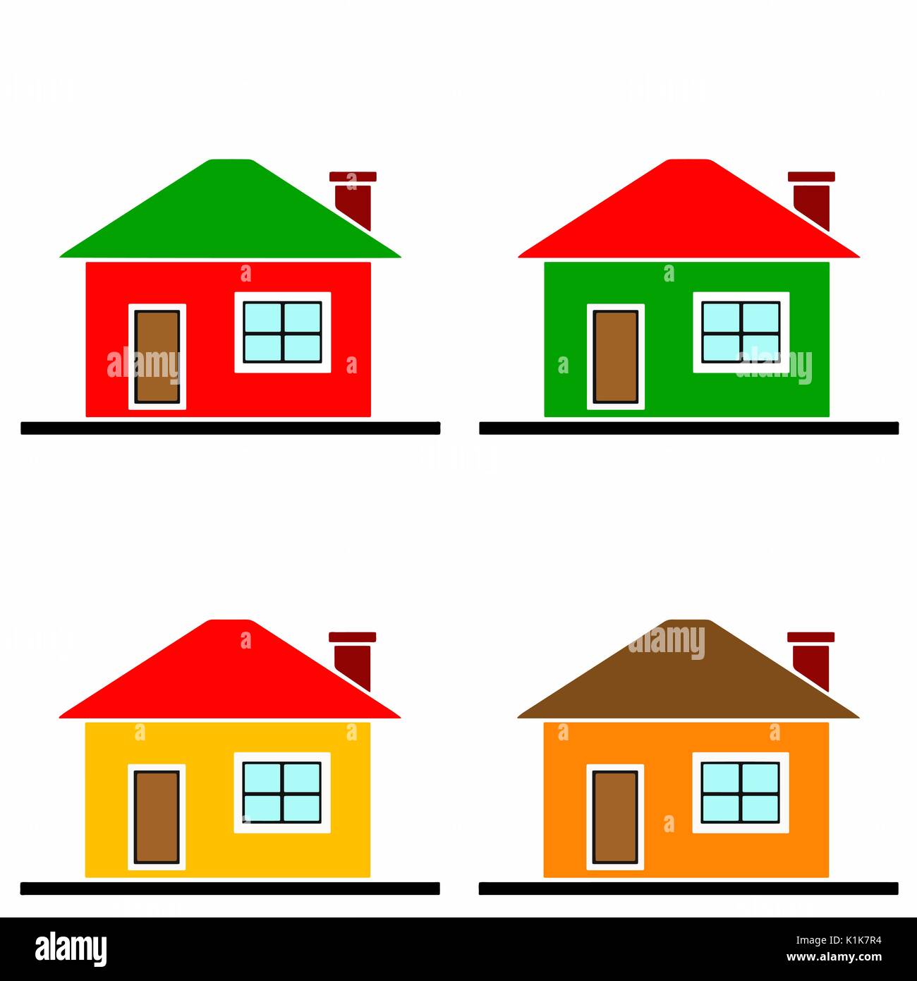 colorful houses vector set Stock Vector Image & Art - Alamy