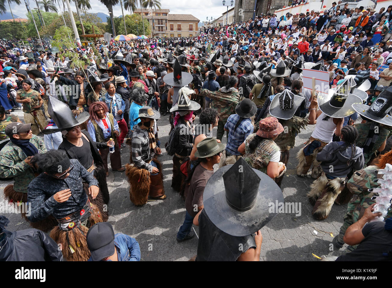 quechua indigenous people participating at the annual Inti Raymi parade ...