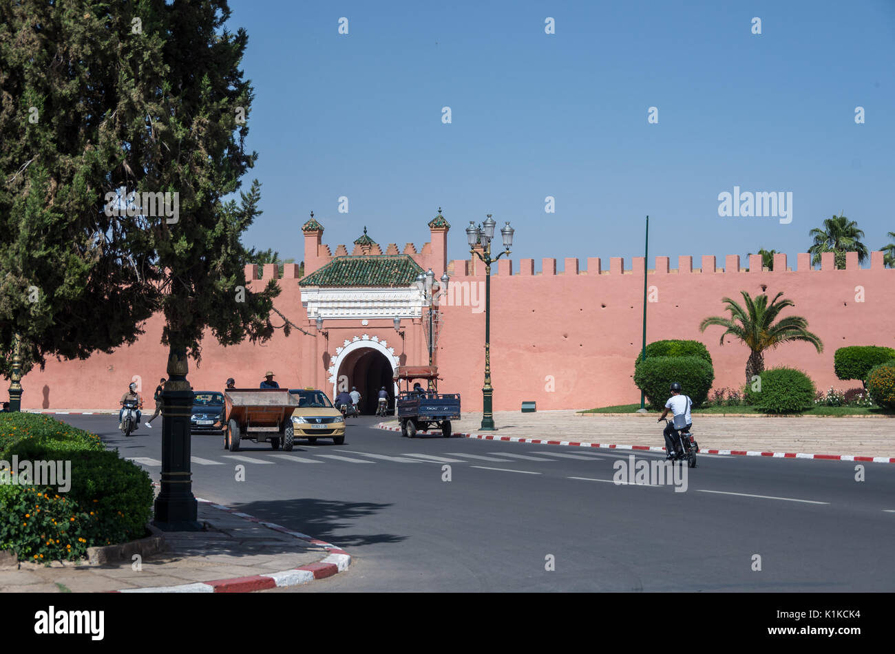 Marrakesh, Morocco - May 3, 2017: Gate in old city walls, Marrakech ...