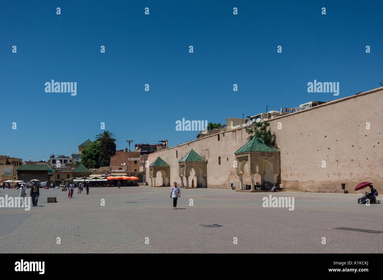 Meknes, Morocco - May 8, 2017: Lahdim Square of medieval imperial city ...