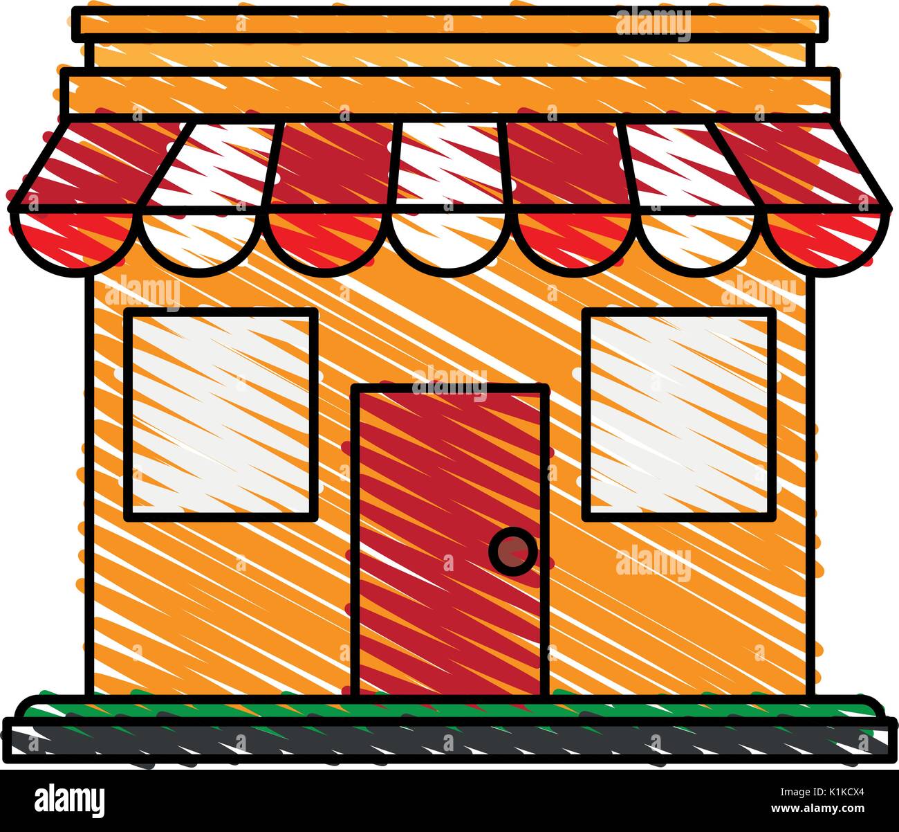 Colorful store doodle over white background vector illustration Stock ...