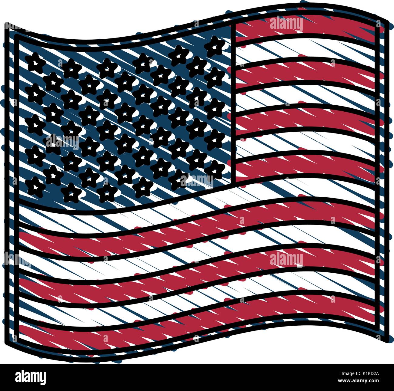 Doodle map united america vector hi-res stock photography and images ...