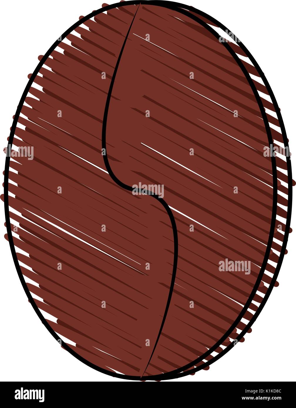 Colorful coffee bean doodle over white background vector illustration ...