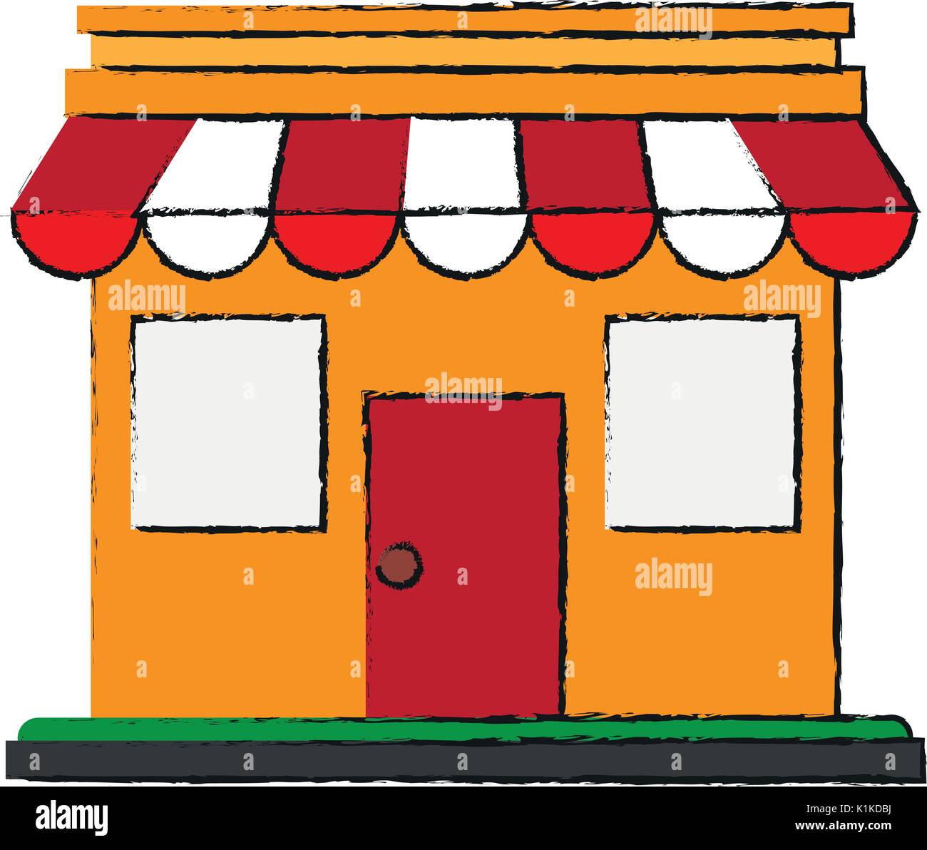 Colorful store doodle over white background vector illustration Stock ...