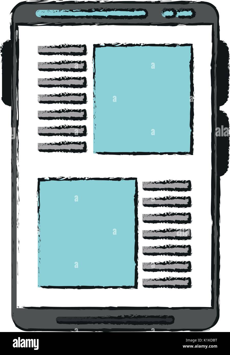 Colorful smartphone doodle over white background vector illustration ...