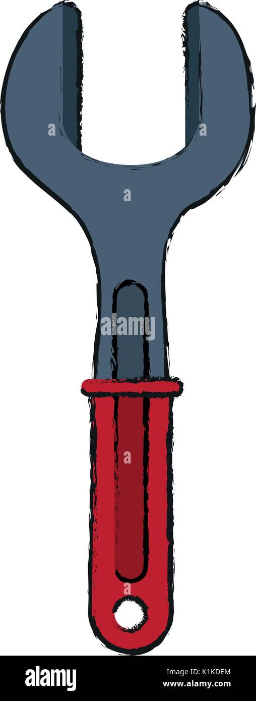 Colorful wrench doodle over white background vector illustration Stock ...