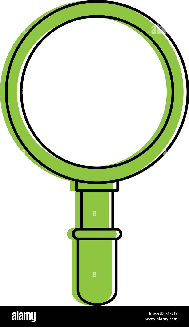 Green monocromatic magnifying glass design over white background vector ...