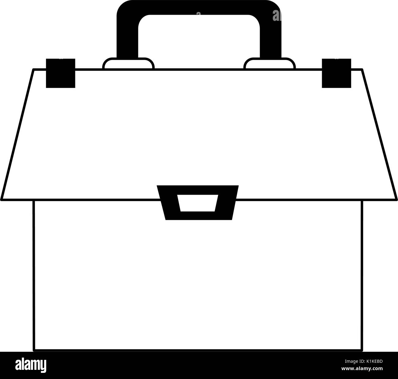 Black and white briefcase design over white background vector ...
