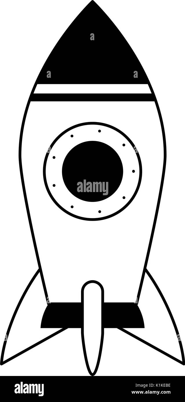 Black and white rocket design over white background vector illustration ...