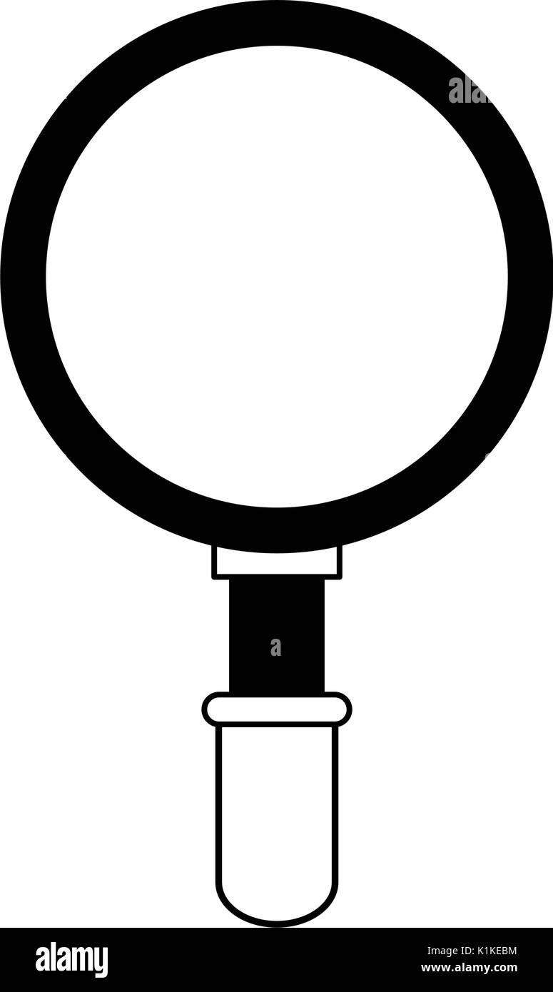 Black and white magnifying glass design over white background vector ...