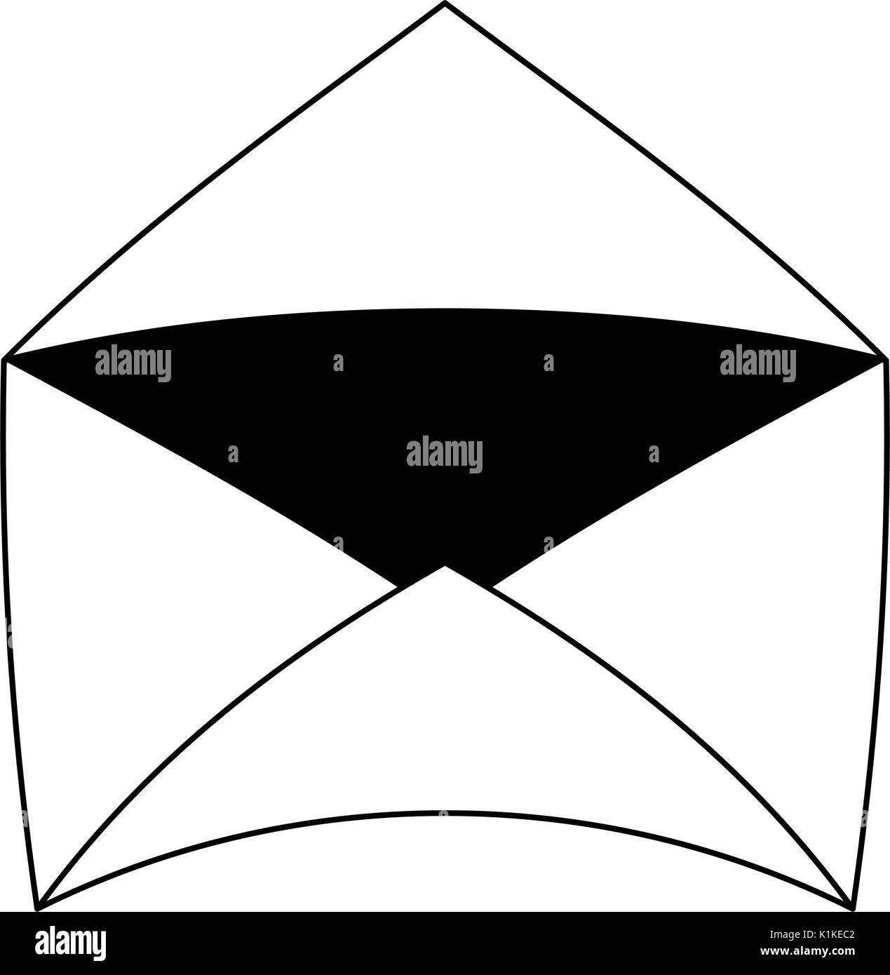 Black and white envelope design over white background vector ...