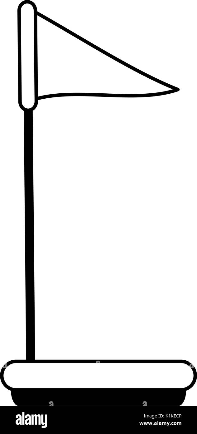 Black and white golf flag over white background vector illustration ...