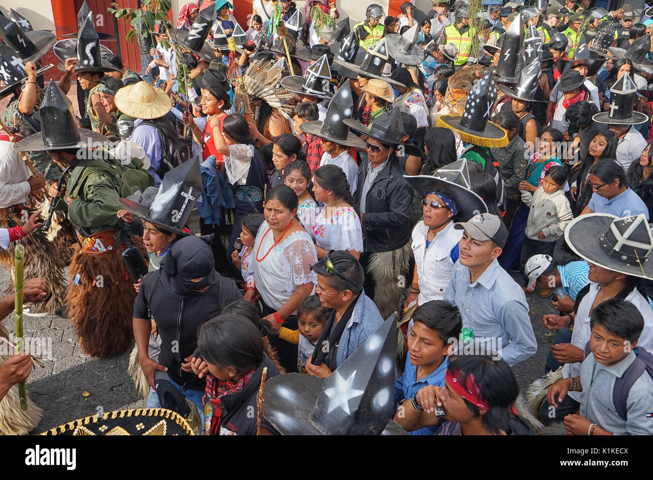 quechua indigenous people participating at the annual Inti Raymi parade ...