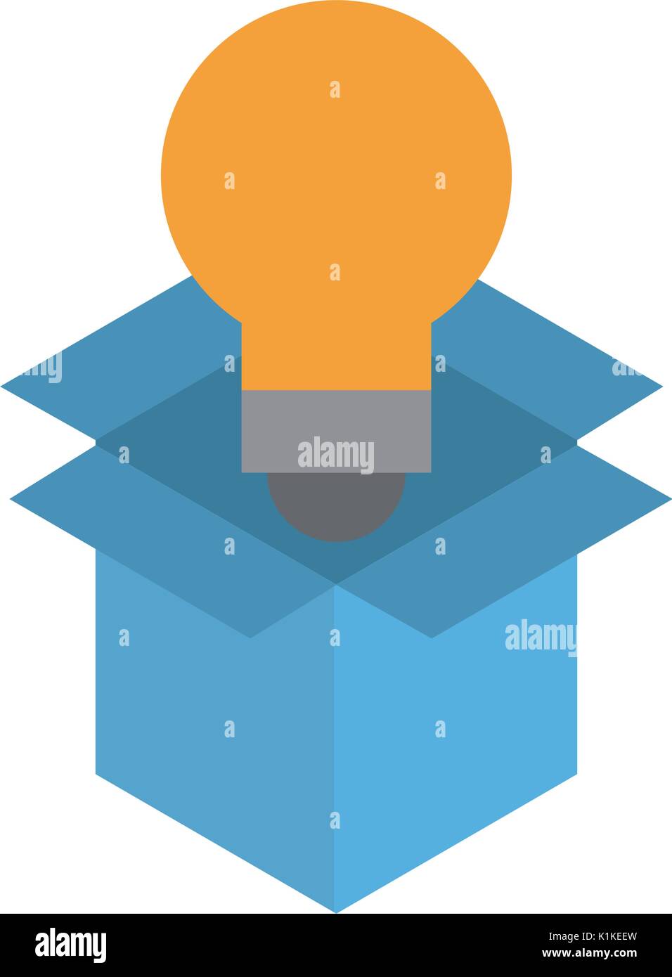 regular lightbulb coming out of box icon image vector illustration ...