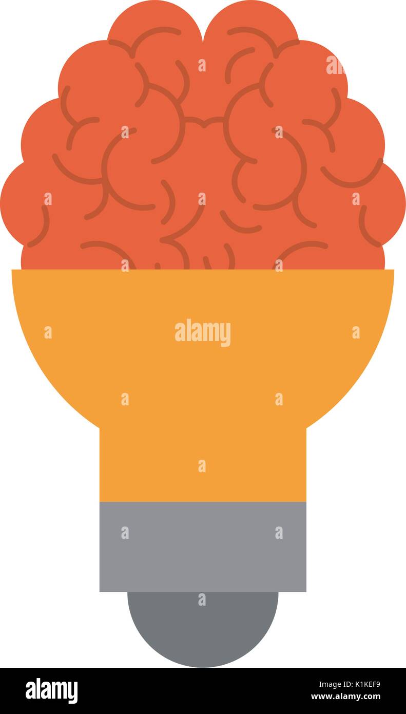 human brain and lightbulb icon image vector illustration design Stock ...