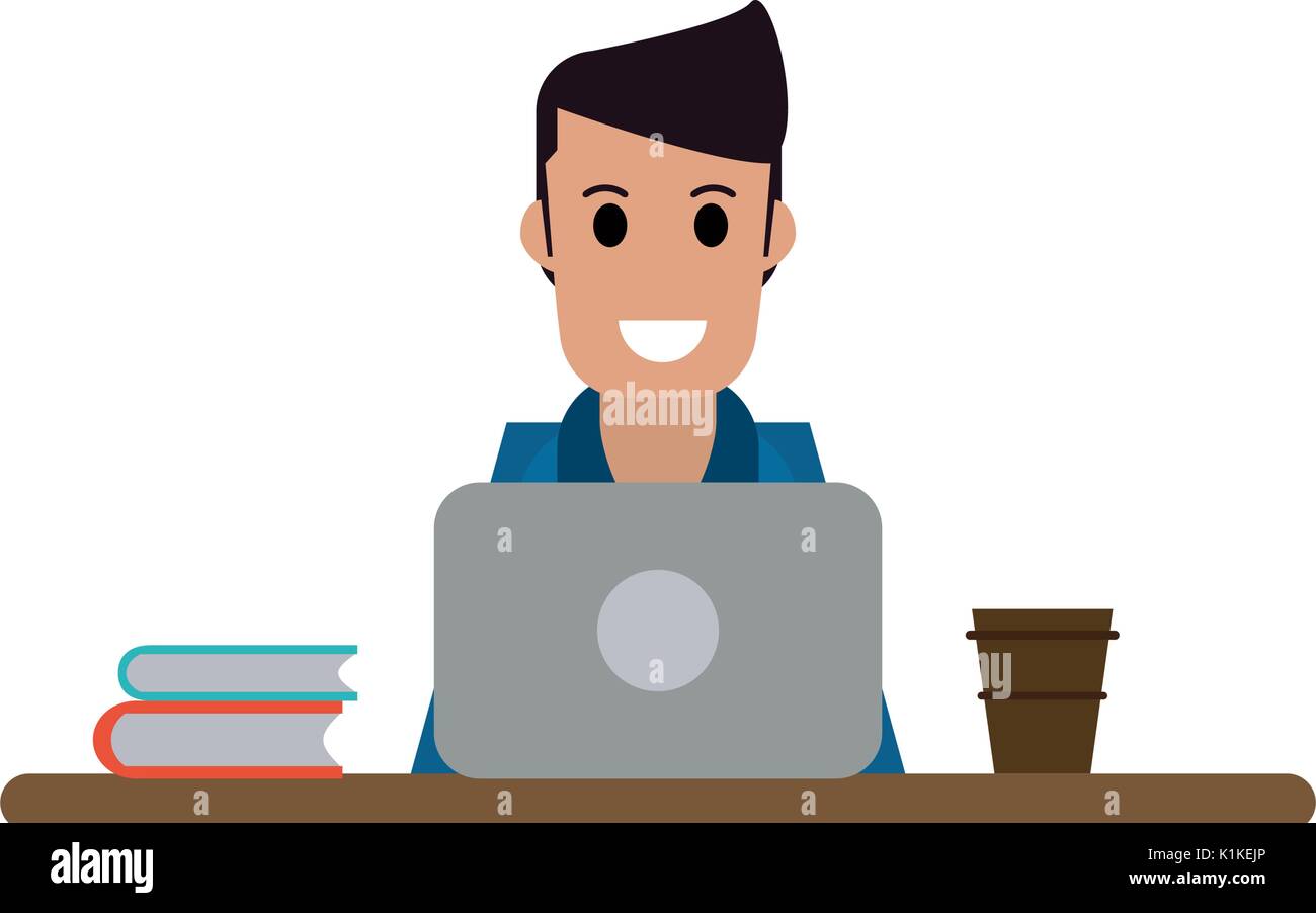 man using laptop icon image vector illustration design Stock Vector ...