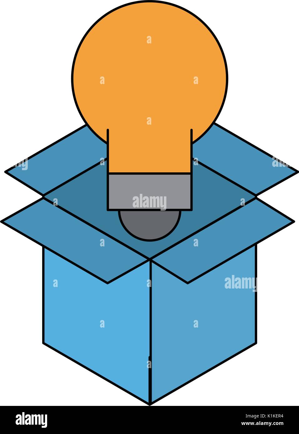 regular lightbulb coming out of box icon image vector illustration ...