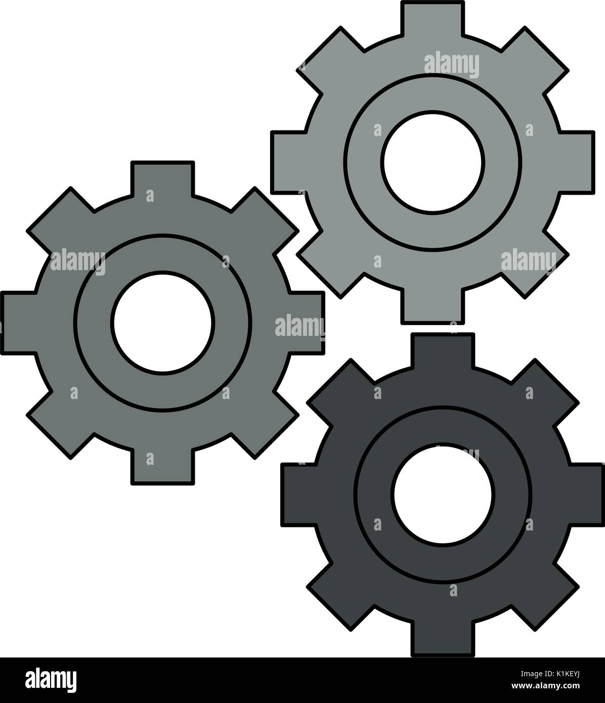 three gears icon image vector illustration design Stock Vector Image ...