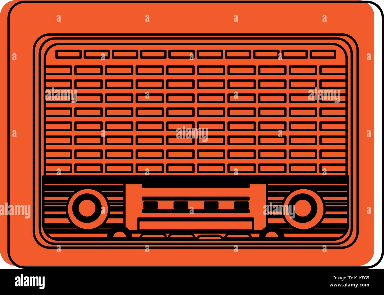 vintage radio icon image vector illustration design orange color Stock ...
