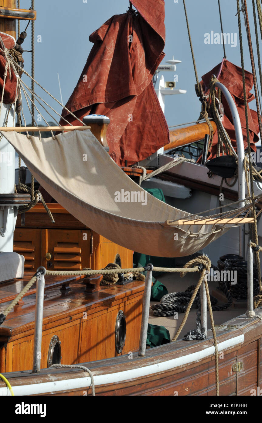 traditional old sailing vessels and deck fittings portholes hammocks ...
