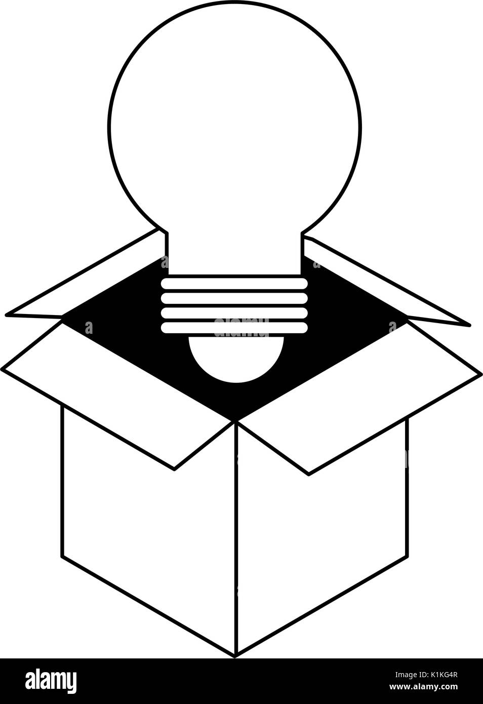 regular lightbulb coming out of box icon image vector illustration ...