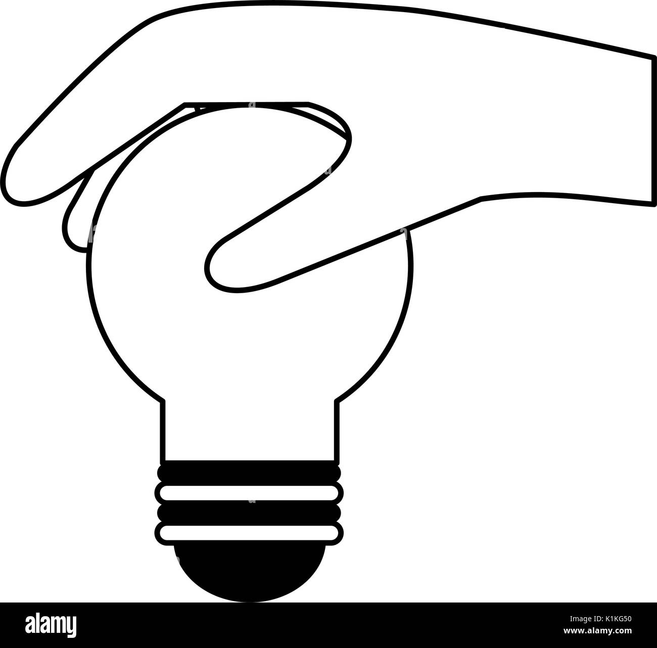 hand holding regular lightbulb icon image vector illustration design ...