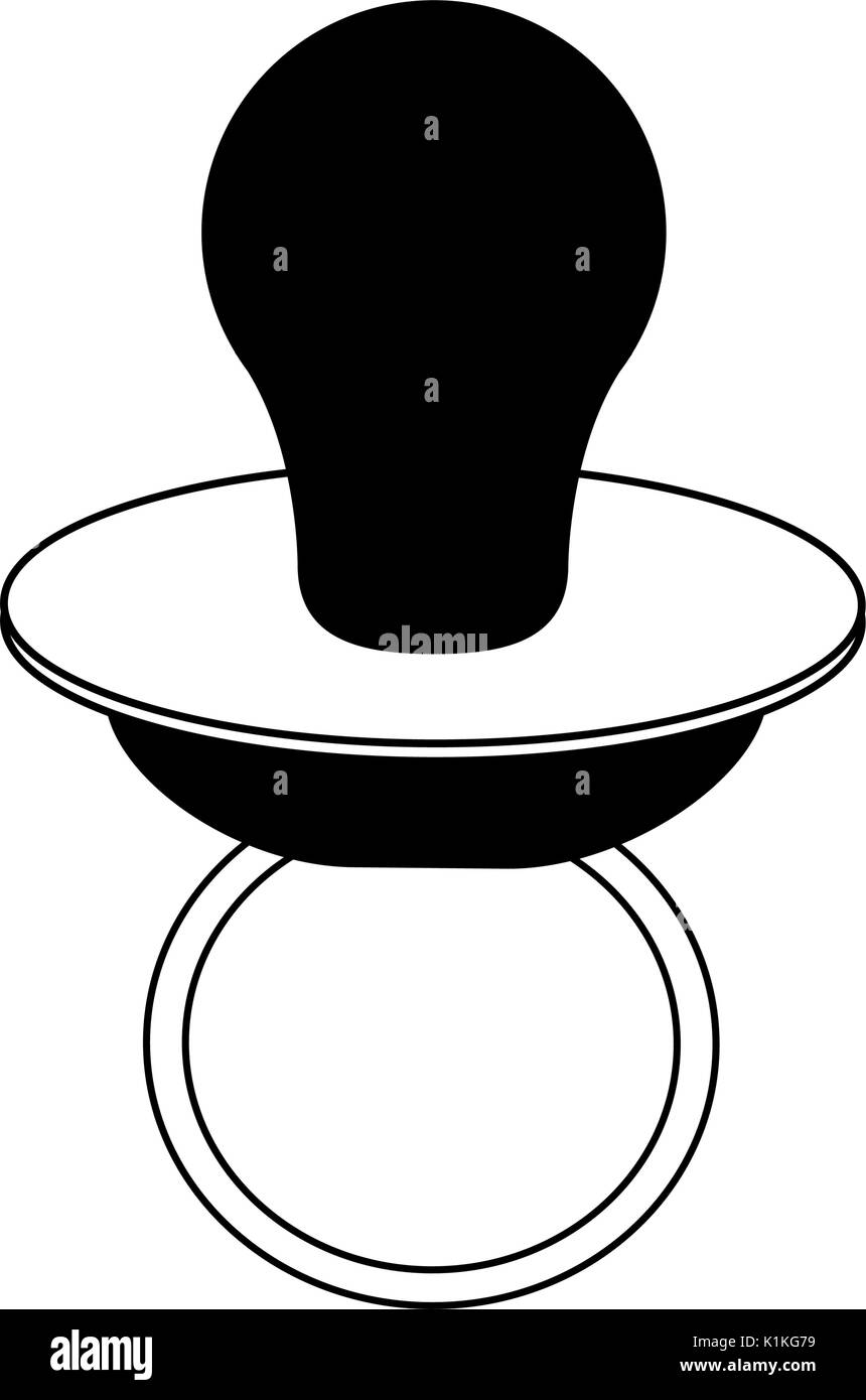 pacifier baby icon image vector illustration design black and white ...