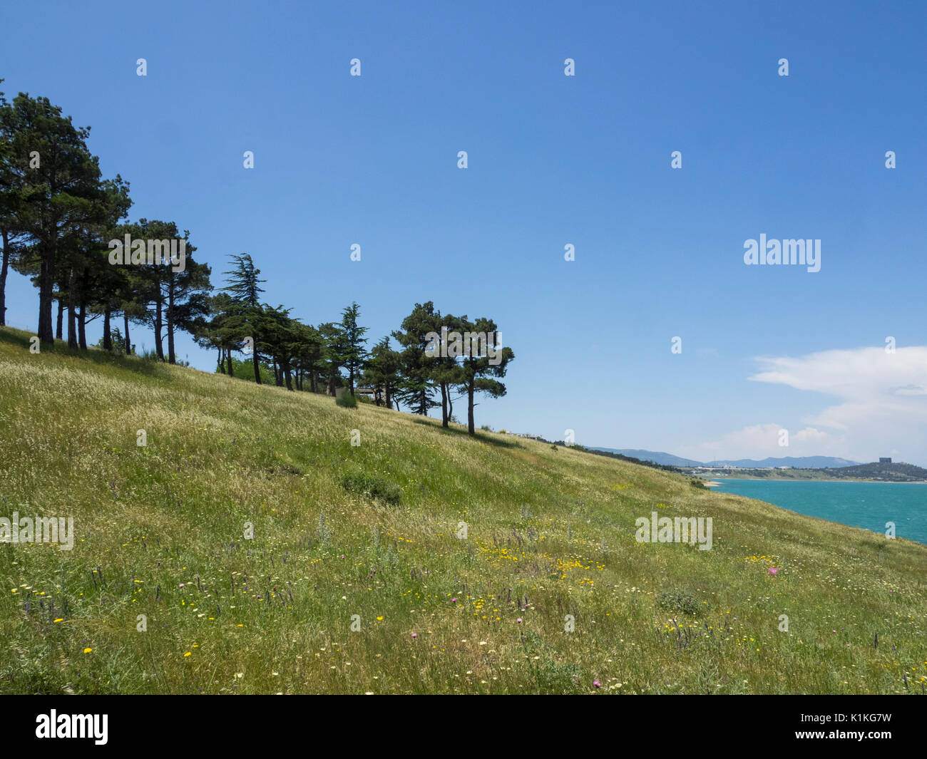 The Tbilisi sea or Tbilisi reservoir landscape in Tbilisi, Georgia ...