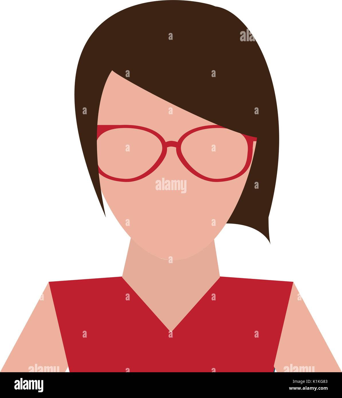 woman with glasses portrait avatar icon image vector illustration ...