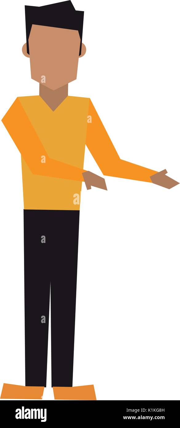 man pointing with arms avatar icon image vector illustration design ...
