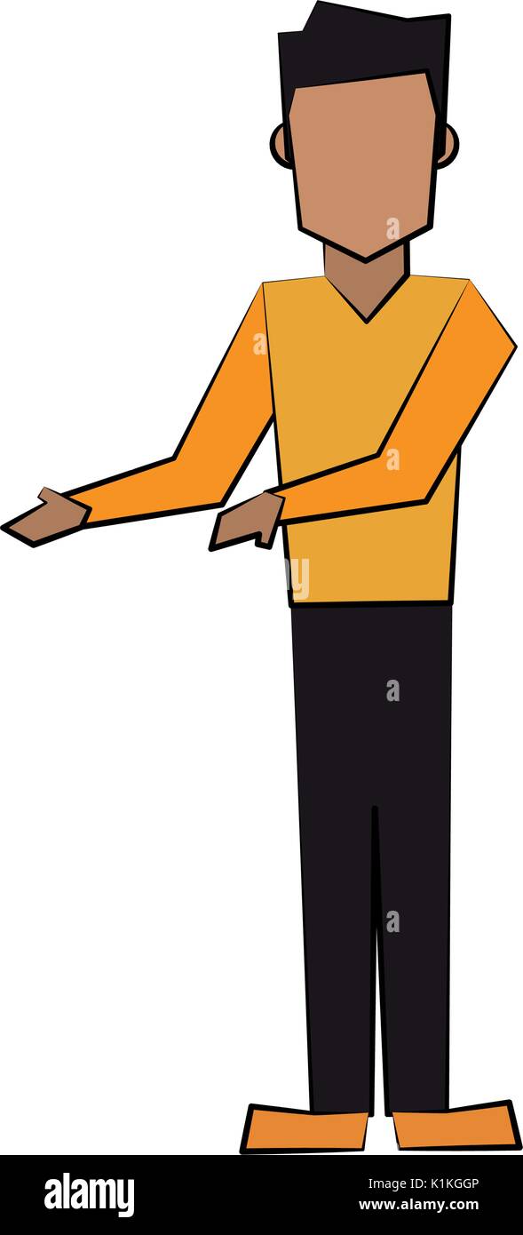 man pointing with arms avatar icon image vector illustration design ...
