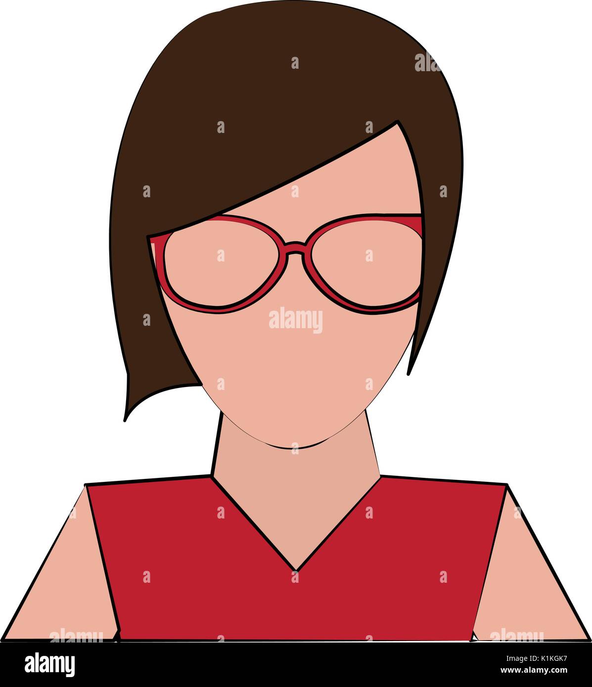 woman with glasses portrait avatar icon image vector illustration ...