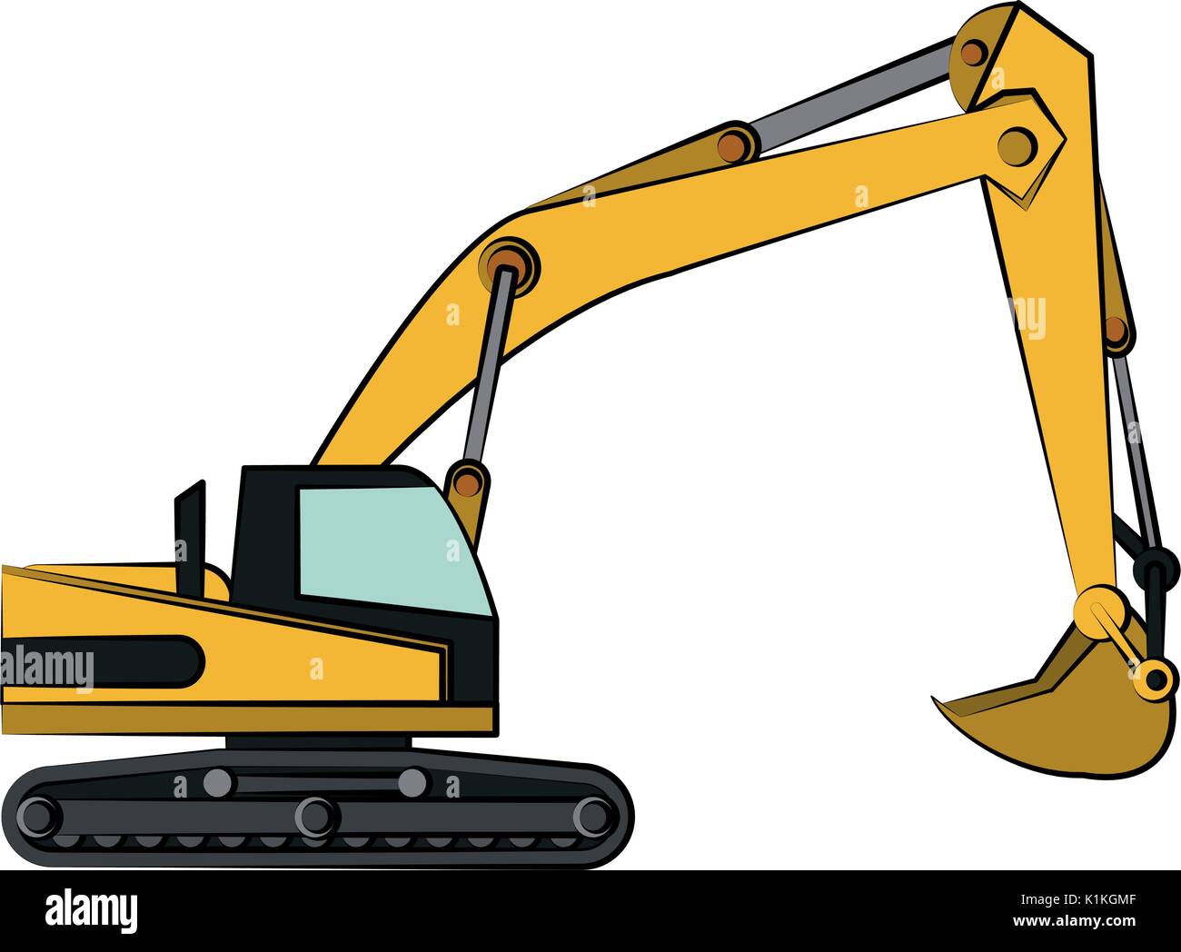 backhoe construction heavy machinery icon image vector illustration ...