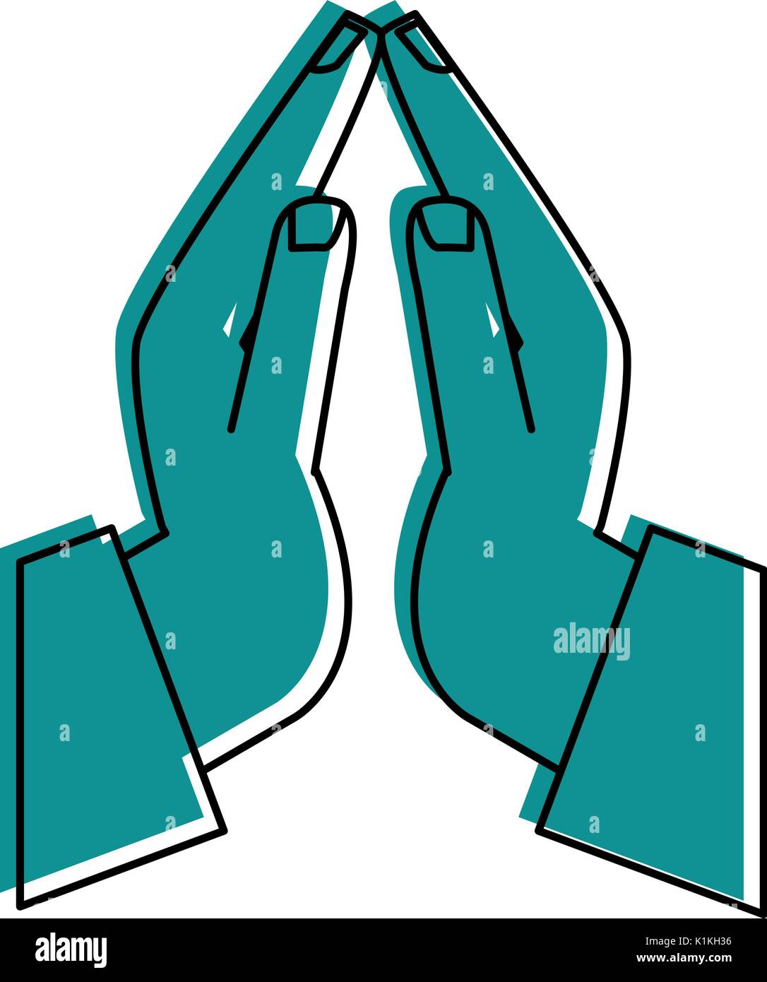 praying hands icon image vector illustration design blue color Stock ...