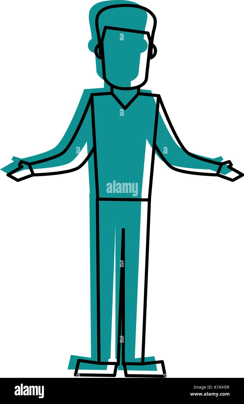 standing man with open arms avatar icon image vector illustration ...