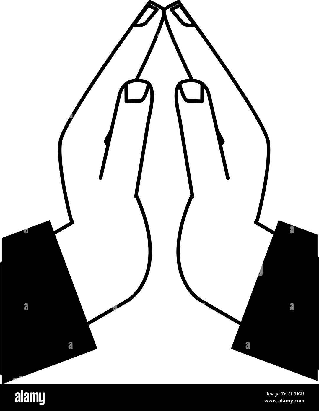 Religious man praying hands Stock Vector Images - Alamy