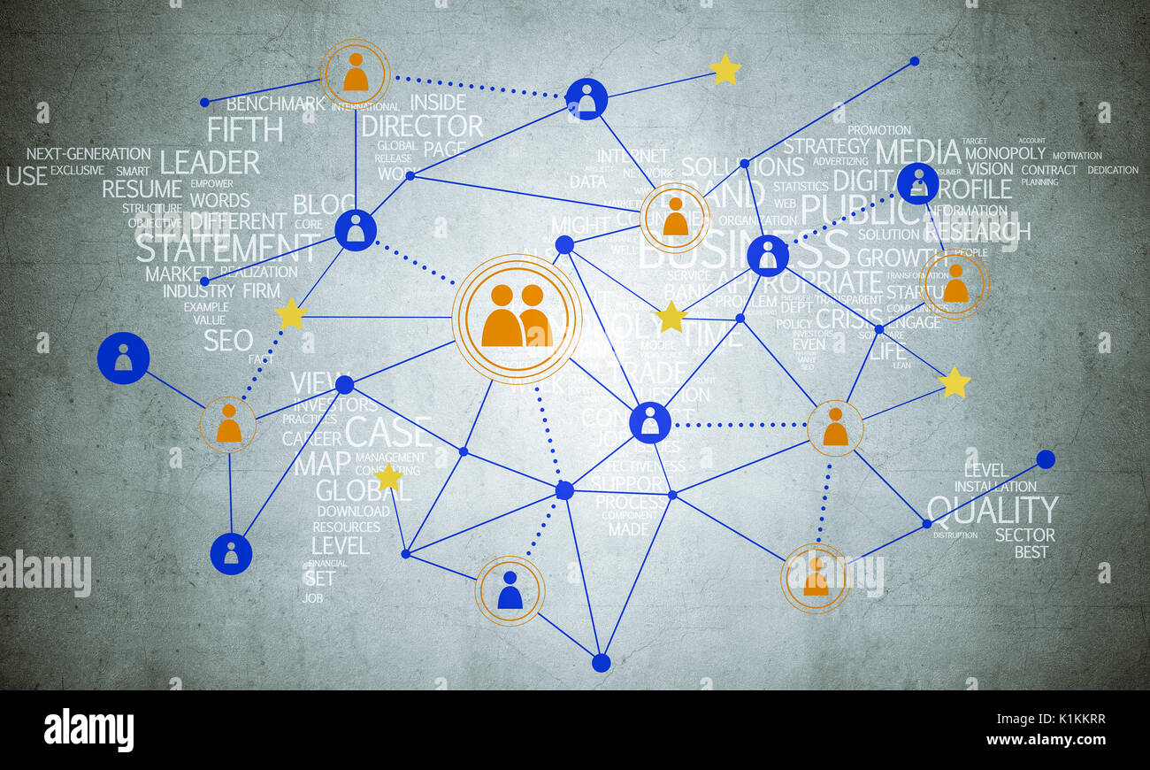 Background image with social connection and networking concept on ...