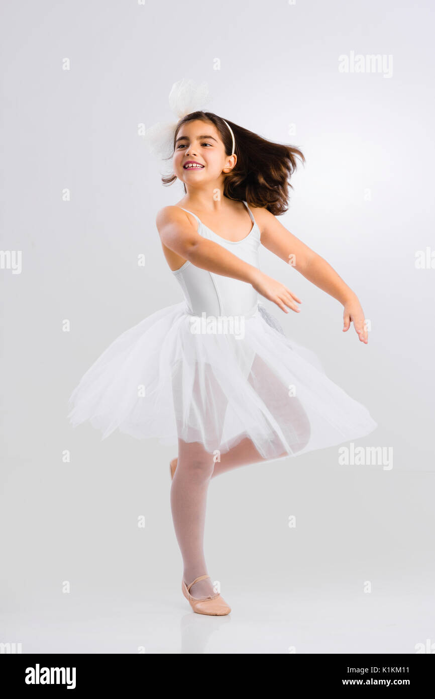 Beautiful little girl practicing ballet Stock Photo - Alamy