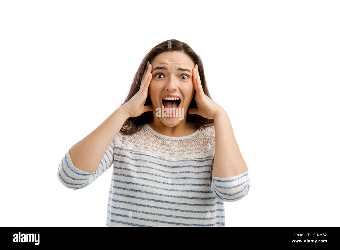 Excited young woman head hi-res stock photography and images - Alamy