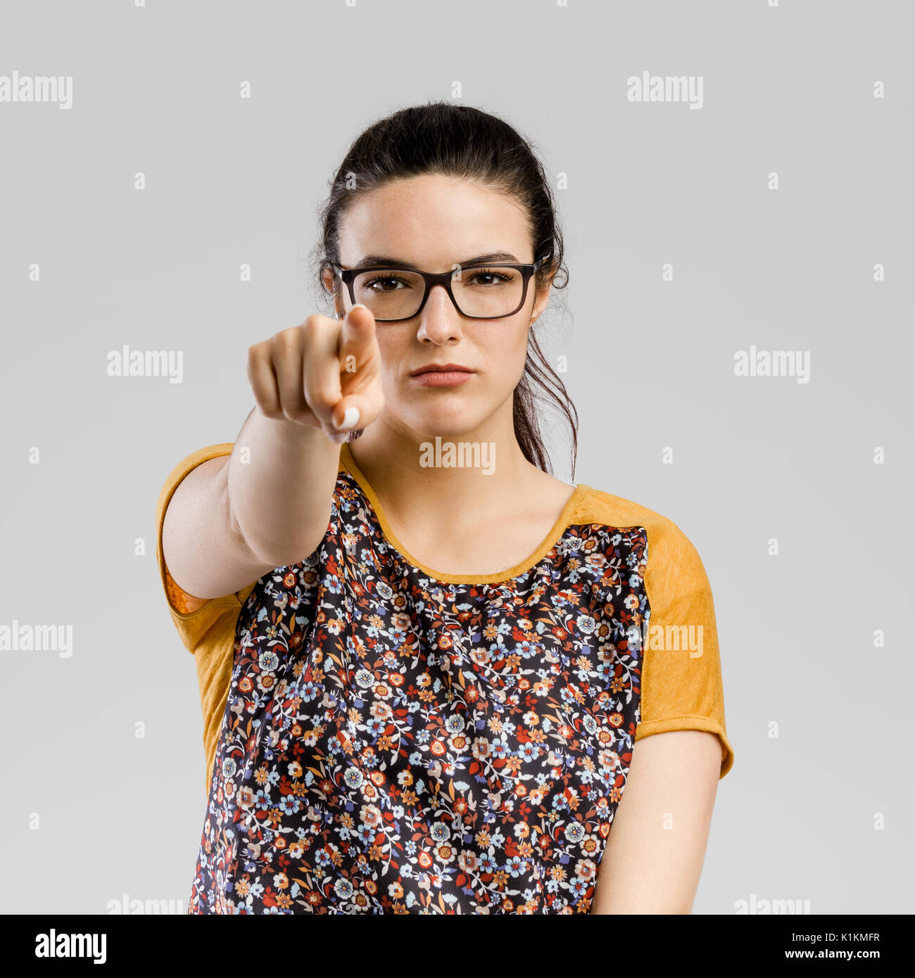 Portrait of Beautilful woman pointing to the camera Stock Photo - Alamy Portrait of Beautilful woman pointing to the camera Stock Photo - Alamy