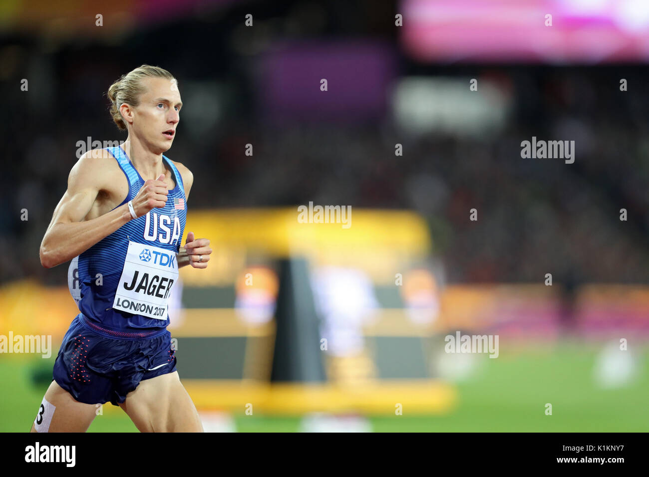 Evan JAGER (United States of America) competing in the Men's 3000m ...